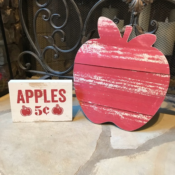 Accents | Nwt Fall Apple Decor Signs | Poshmark